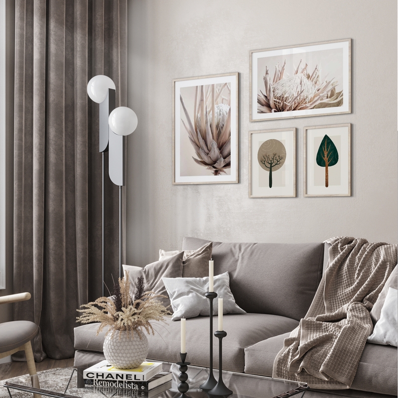 Mural de cuadros Beige Salón 84 | Gallerix.es